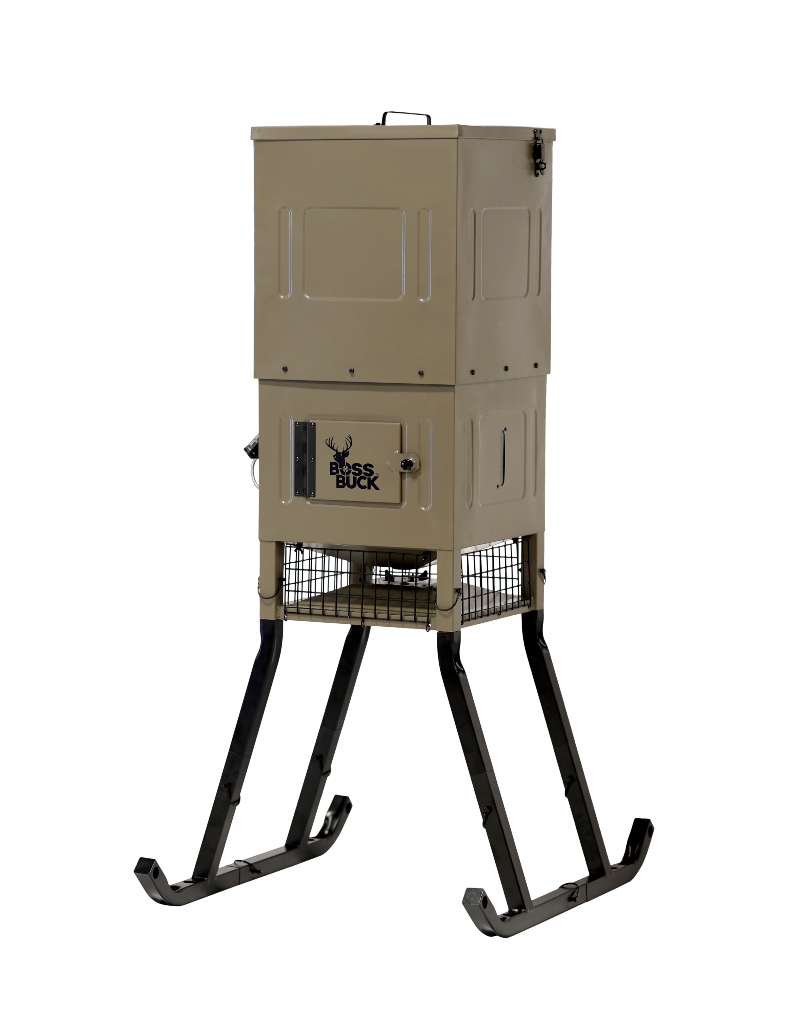 300lb STAND & FILL SLED FEEDER W/ DIVERTER PLATE & SOLAR PANEL - Boss Buck