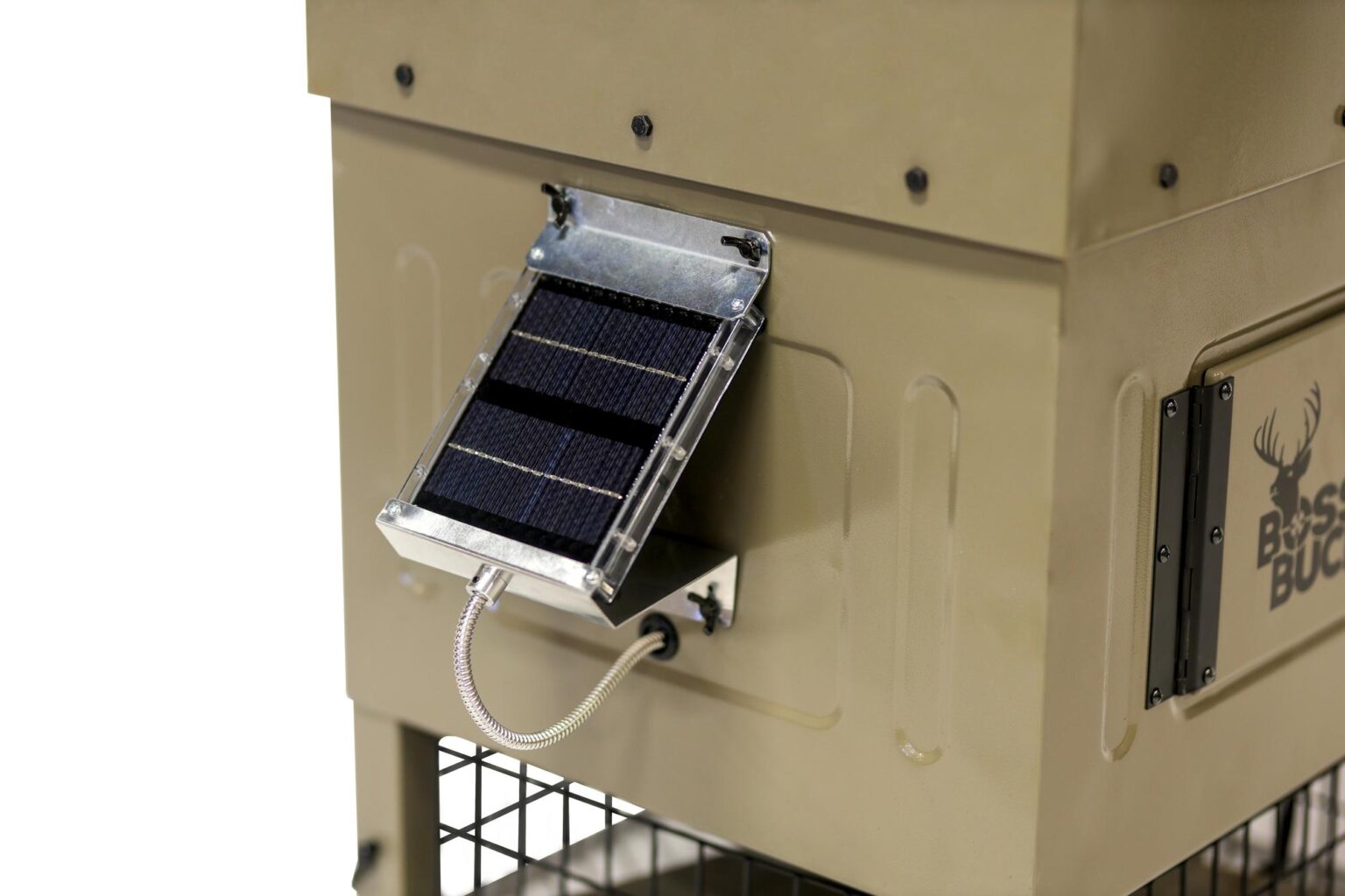 300lb STAND & FILL SLED FEEDER W/ DIVERTER PLATE & SOLAR PANEL - Boss Buck