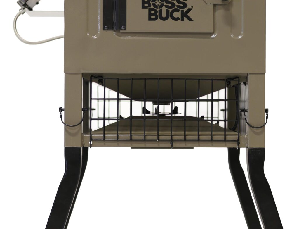 300lb STAND & FILL SLED FEEDER W/ DIVERTER PLATE & SOLAR PANEL - Boss Buck