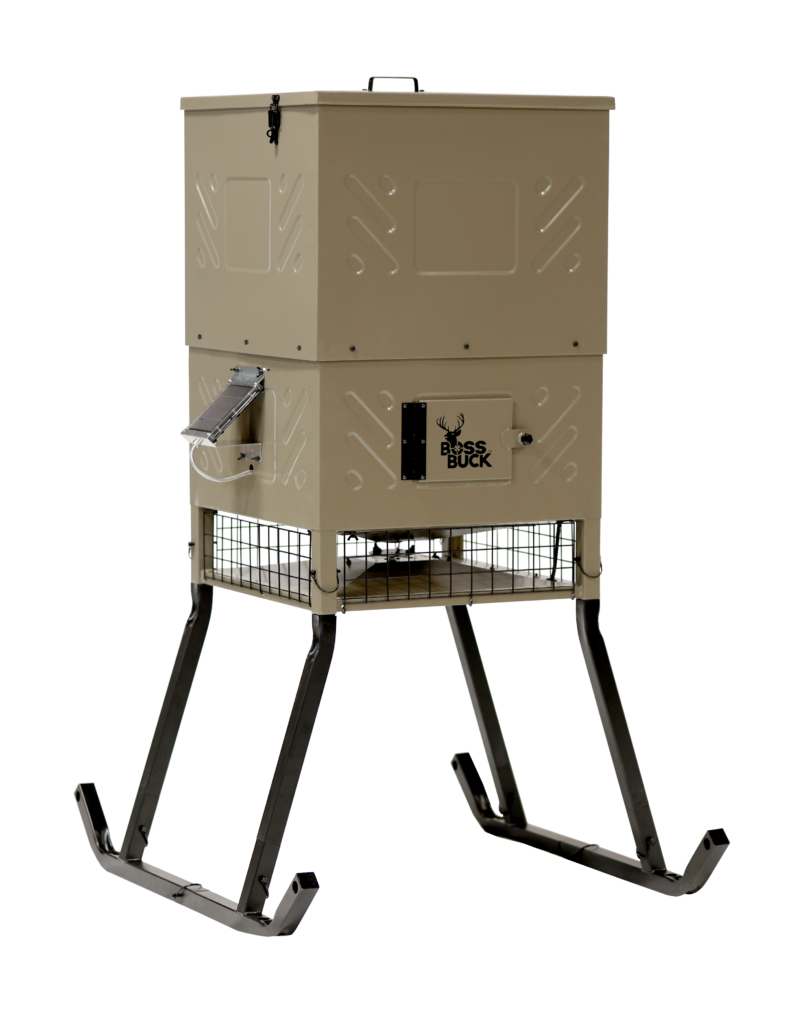 600lb FILL SLED FEEDER W/ DIVERTER PLATE & SOLAR PANEL - Boss Buck